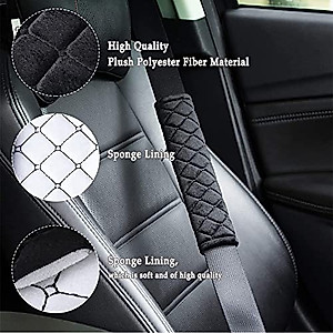 NEPAK 6 Pack Car Seat Strap Pads,Universal Car Seat Belt Pads Cover,Seat Belt Shoulder Strap Covers Harness Pad for Car/Bag,Protect Your Neck and Shoulder(Black)