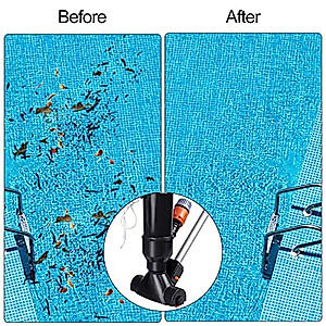 Swimming Pool Jet Vacuum Cleaner Underwater with 5 Section Pole, Portable Pool Mini Jet Vacuum Suction Head for Above Ground Pool Spas Hot Tub Ponds & Fountains