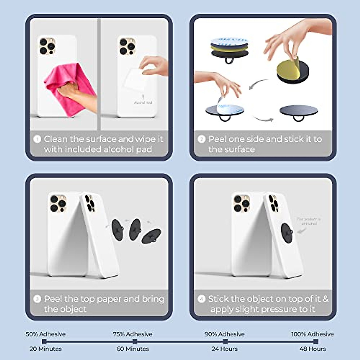 Sticky mounting dots 1.38 in. Made of VHB 3M Double-Sided mounting Tape. Adhesive Glue Replacement. Circle Pads Pack of 4