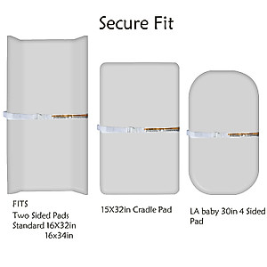 AMROSE 3 Pack Easy Care Changing Pad Covers, Ultra Soft Microfiber Diaper Change Table Sheets for Baby Boys and Girls, White & Gray & Navy