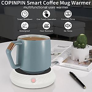 Electric Coffee Mug Warmer, Coffee Warmer for Desk 3 Timing Settings with Auto Shut Off，Home Candle Warmer for Heating Coffee, Beverage, Milk, Tea and Hot Chocolate Gifts for Mom (No Cup)…