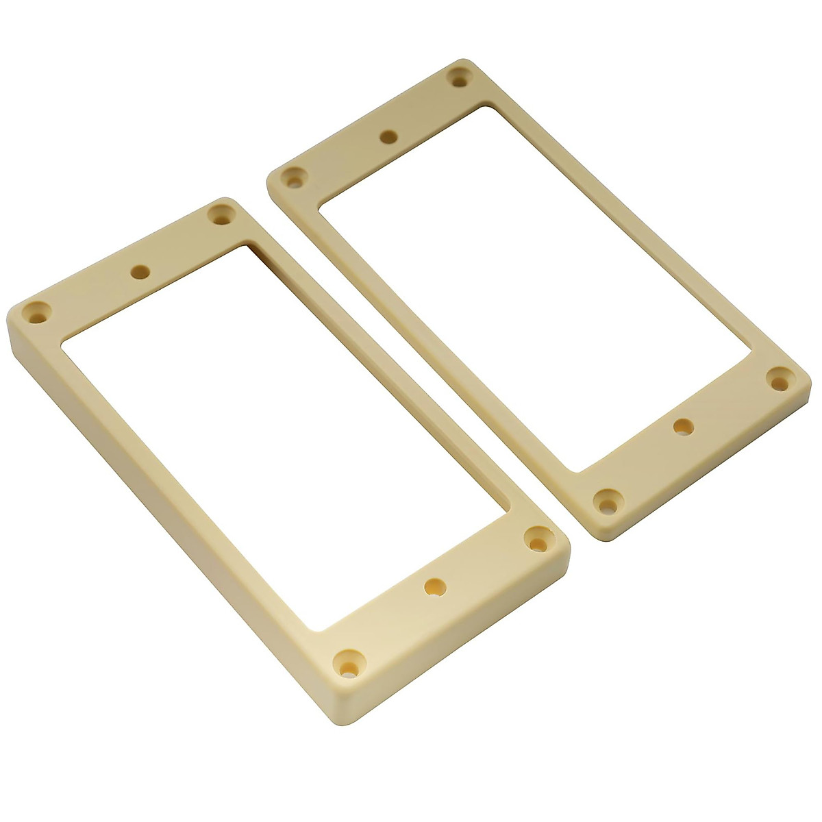 Musiclily Pro Plastic Humbucker Pickup Ring Flat Bottom Neck Bridge Pickup Frame Set for Electric Guitar, Cream