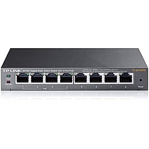 TP-Link 8-Port Gigabit PoE Easy Smart Managed Switch with 55W 4-PoE Ports | Plug and Play | Desktop | Metal | Lifetime | IEEE 802.3af compliant (TL-SG108PE) (Renewed)