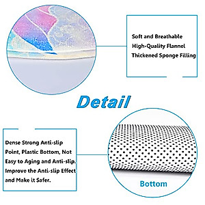 Likiyol 4 Pcs Mermaid Shower Curtain Sets with Non-Slip Rugs, Toilet Lid Cover and Bath Mat, Pink Girls Shower Curtain with 12 Hooks, Ocean Shower Curtains for Bathroom