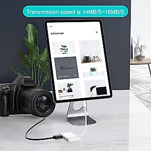 K-mate Compatible with iPhone/iPad to USB Adapter, 6 in 1 USB Camera to iPhone/ iPad Adapter with SD & TF Card Reader, Power Delivery, Compatible with iPhone/iPad/iPod and More USB Device White