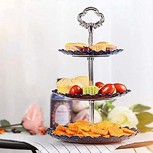 2 Sets of 3 Tier Cake Plate Stand Handle, Metal Fruit Cake Cupcake Plate Stand Handle Fitting Hardware (Sun Flower,Crown Fittings, Golden+Siver)