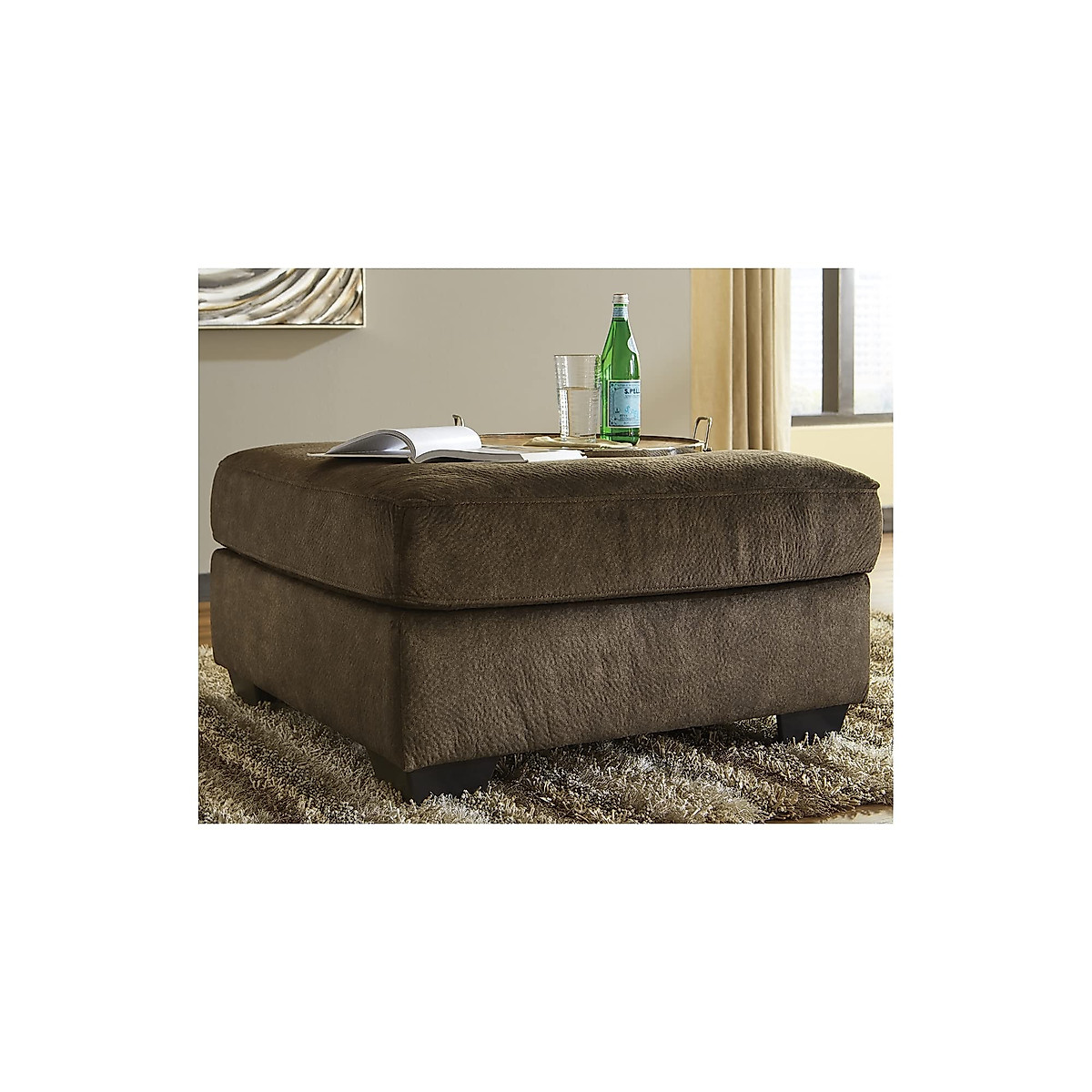Signature Design by Ashley Accrington Plush Oversized Accent Ottoman, Brown