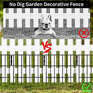 10 Pcs Animal Barrier Fence, 1.52inch Spike Spacing No Dig Fence 13"L x 17"H, Rustproof Metal Wire Fencing for Rabbits Dog Ground Stakes Defence and Outdoor Patio Decorative Fences Total Length 10.8Ft