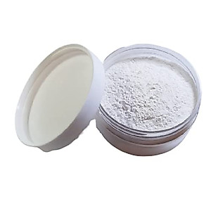 Unscented Silk Dusting Powder Gift Set - 8 oz Jar Silk Powder and Silky White Body Powder Puff - Large Size