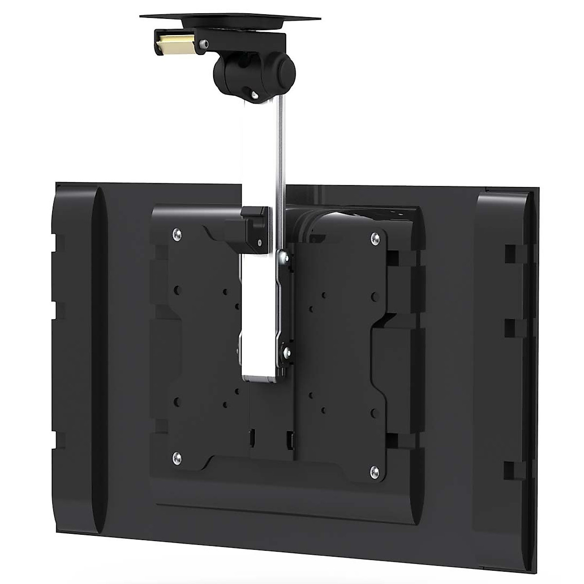 InstallerParts Folding TV Ceiling Mount - for 17 to 37 inch Flat Screen Display and Monitor of up to 44 Pounds, Adjustable Flip Down and Swivel Angle, VESA 75x75 mm to 200x200 mm, Black TV Mount