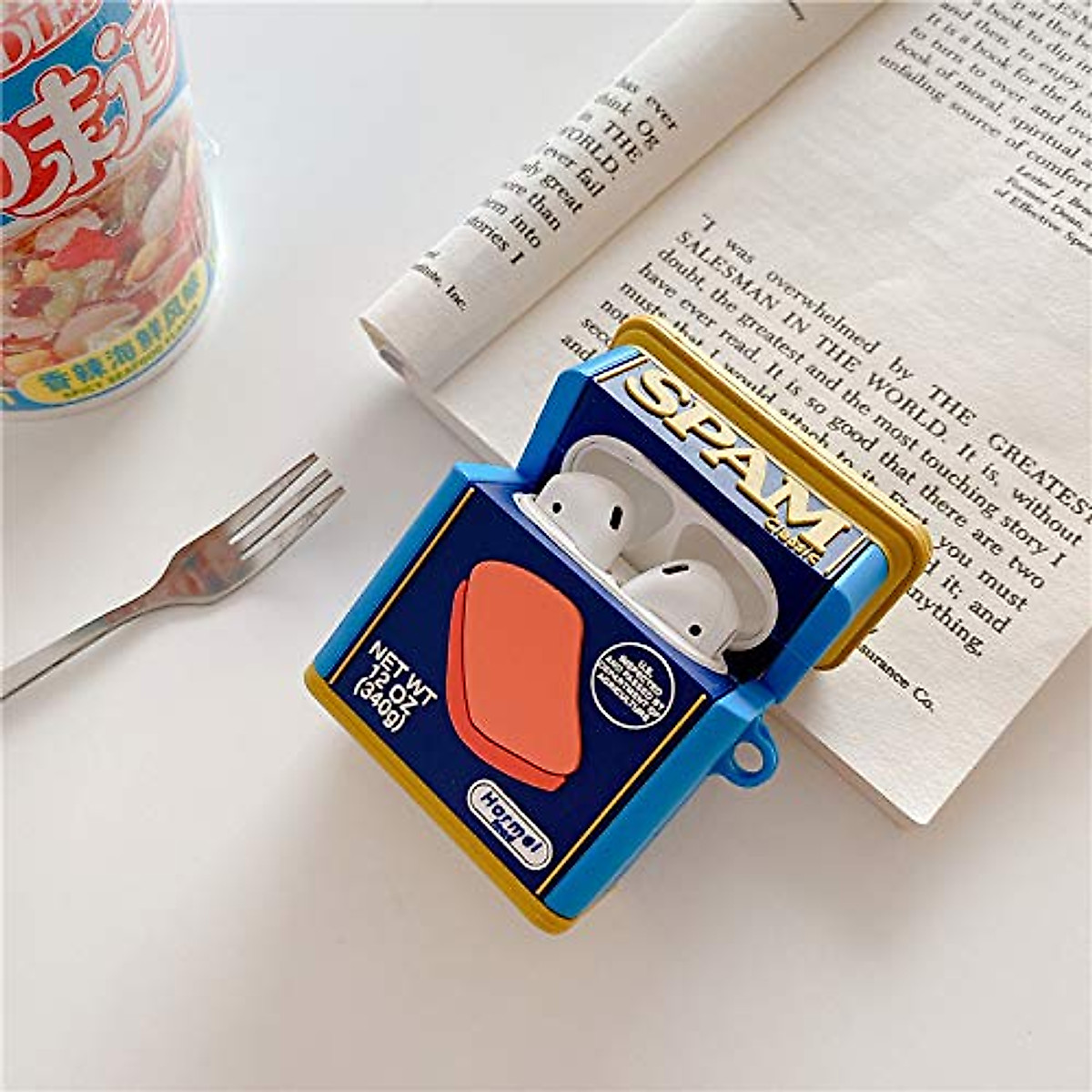 Compatible with Airpods Pro Soft Silicone Case, 3D Entertainment Luxury Funny Cool Jersey Lunch Meat Recorder Designer Suit, Character Skin Fashion, Girls, Boys, Teenagers. (Pro Luncheon Meat)