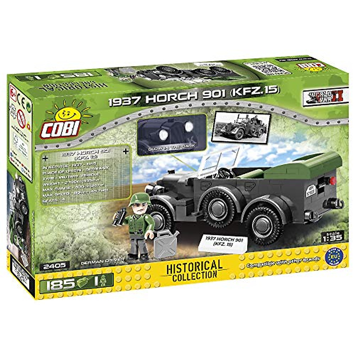 COBI Historical Collection 1937 Horch 901 (Kfz.15) German Off-Road Car, Black