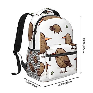 Kiwi Birds Cute Printed Laptop Backpack Lightweight Travel Daypack Ergonomic Backpacks For Work Outdoor Sports