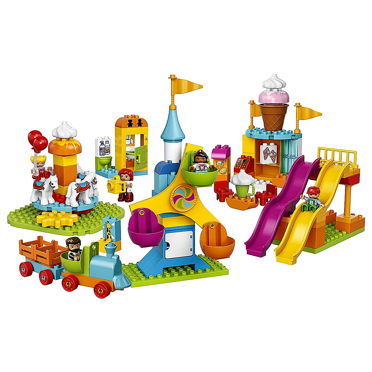 LEGO DUPLO Town Big Fair 10840 Role Play and Learning Building Blocks Set for Toddlers Including a Ferris Wheel, Carousel, and Amusement Park (106 pieces)