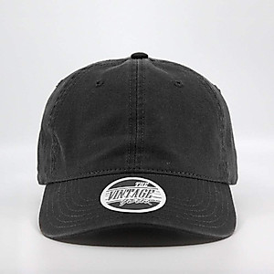Classic Washed Cotton Twill Low Profile Adjustable Baseball Cap (Black)