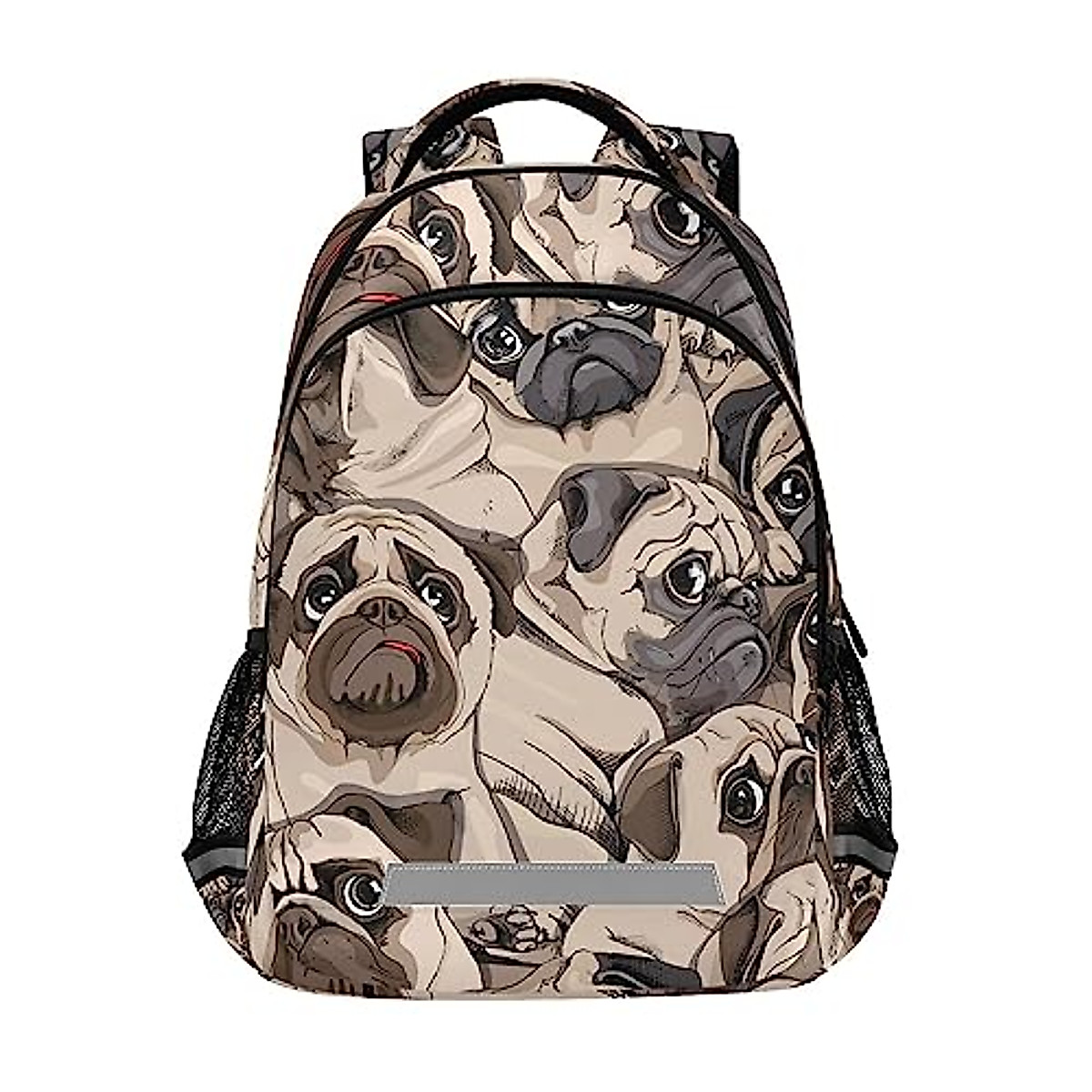 ALAZA French Bulldog Pugs Dogs Animal Backpack for Students Boys Girls Travel Daypack