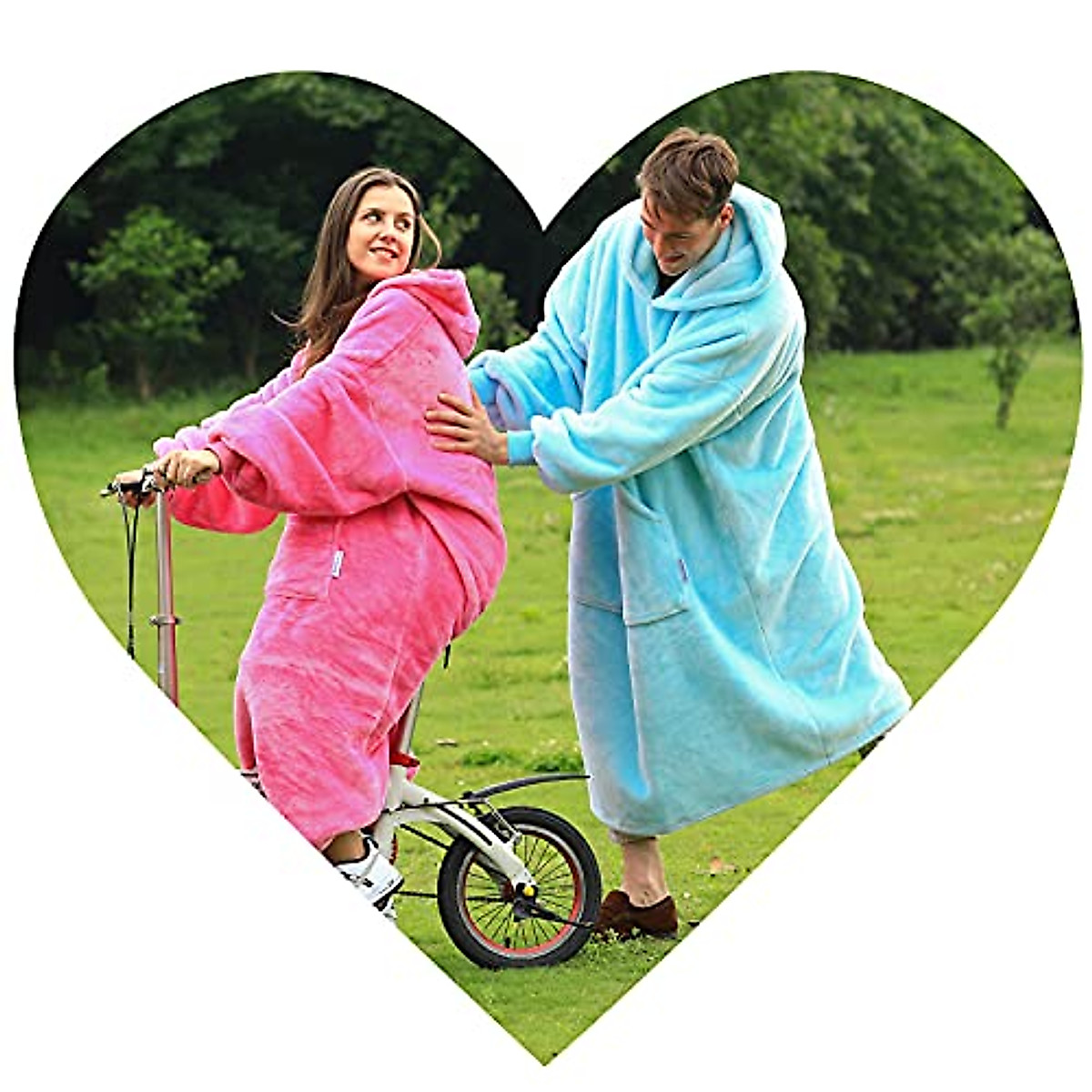 Daverose Lengthened Oversized Blanket Hoodie Wearable Blanket Sweatshirt for Women Adult and Kids - Teal Hoodie Blanket Hooded Blanket with Sleeves and Giant Pocket, Super Warm Cozy Blanket