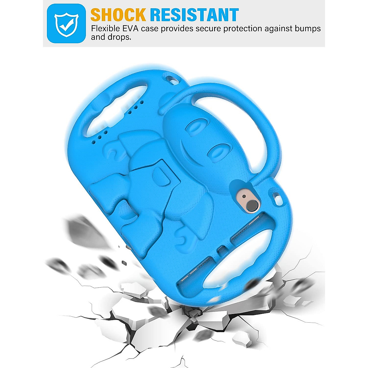 SUPLIK Kids Case for iPad Mini 6 (8.3 inch, 2021), iPad Mini 6th Generation Case with Shoulder Strap, Kidproof Shockproof Handle Stand Protective Case for Apple iPad New Mini (6th Gen), Blue