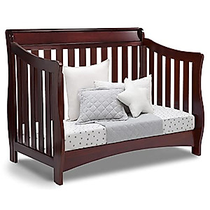 Delta Children Bentley S Series 4-in-1 Convertible Baby Crib, Black Cherry Espresso
