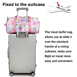 CAMTOP Travel Duffel Bag Girls Women Sport Dance Gym Tote Weekender Overnight Carry-On Bag