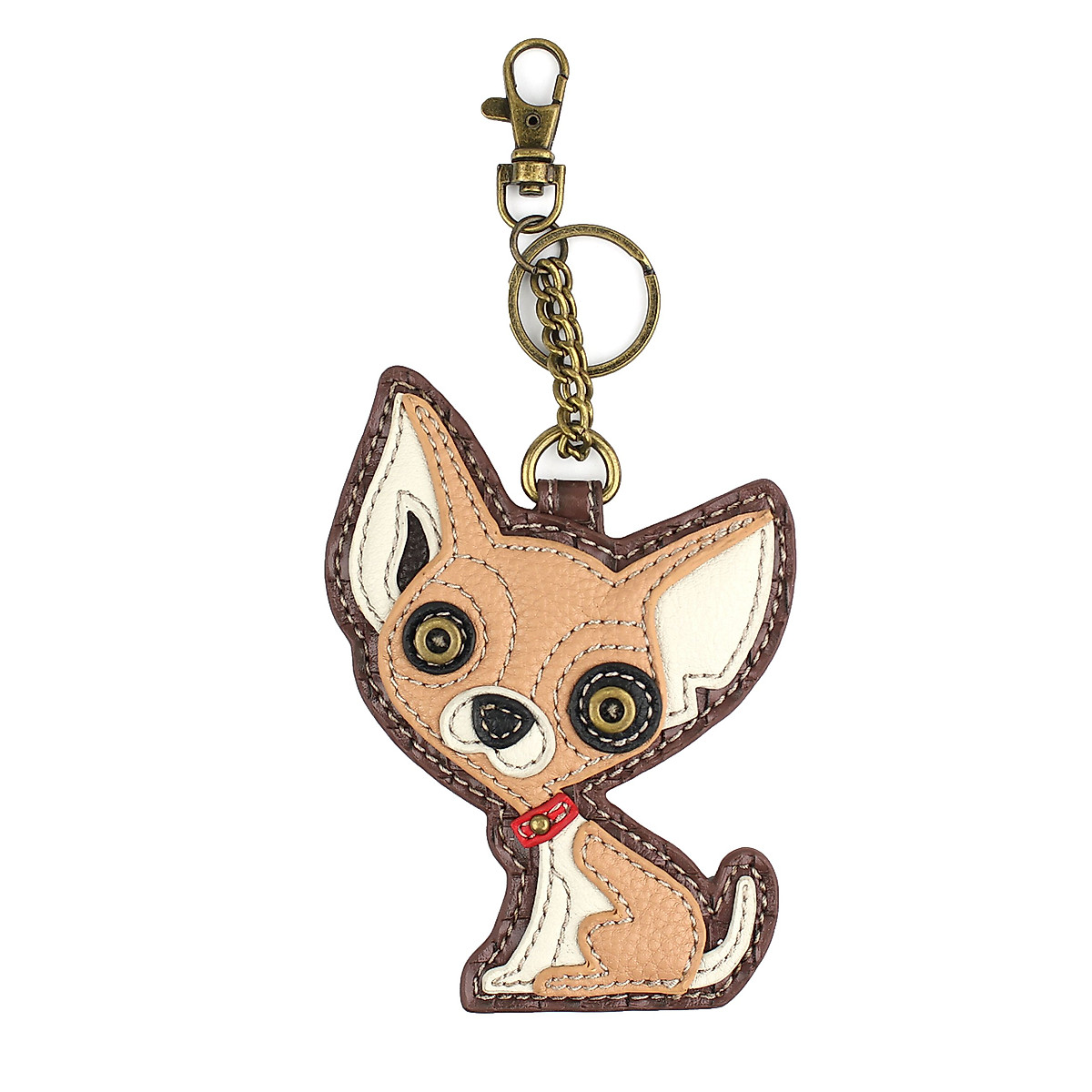 Chala Patch Cross-Body Women Handbag, Canvas Messenger Bag - Chihuahua - Dark Brown