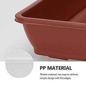 Yardwe 4pcs Flower Garden Flowerpot in Home Plastic Trays Drip Simple White/Pallets Red Plants Tray Holder Potted Accessories Indoors Practical Special Planters for Thick Bonsai Use