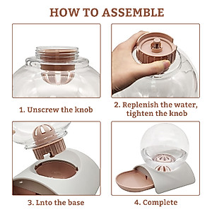 Hamiledyi Automatic Water Dispenser for Cats and Dogs Pet Water Dispenser 2.8 Liter Pet Gravity Water Station Spill-Proof Spherical Waterer Pets Water Bottle for Puppies Kittens Rabbits