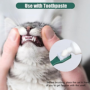 FUPUAII 6Pcs Double Head Cat Toothbrush and 2 Finger Toothbrushes, Toothbrush for Cats, Cat Tooth Brushing Kit, Universal Soft Toothbrush for Cats and Dogs, Solving Pet Oral Problems