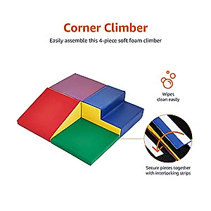 Amazon Basics Kids Soft Play Corner Climber, 4-Piece