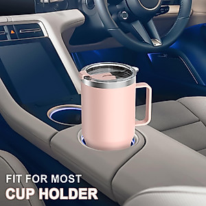 AUSOR 30 oz Tumbler with Lid and Straw,Water Bottle with Handle,Insulated Stainless Steel Tumbler for Hot & Cold, Coffee Travel Mug Cups Reusable Pink