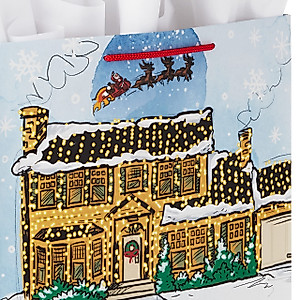 Hallmark 13" Large National Lampoon's Christmas Vacation Gift Bag with Tissue Paper ("Fun Old-Fashioned Griswold Family Christmas") for Kids, Dads, Grandparents, Friends