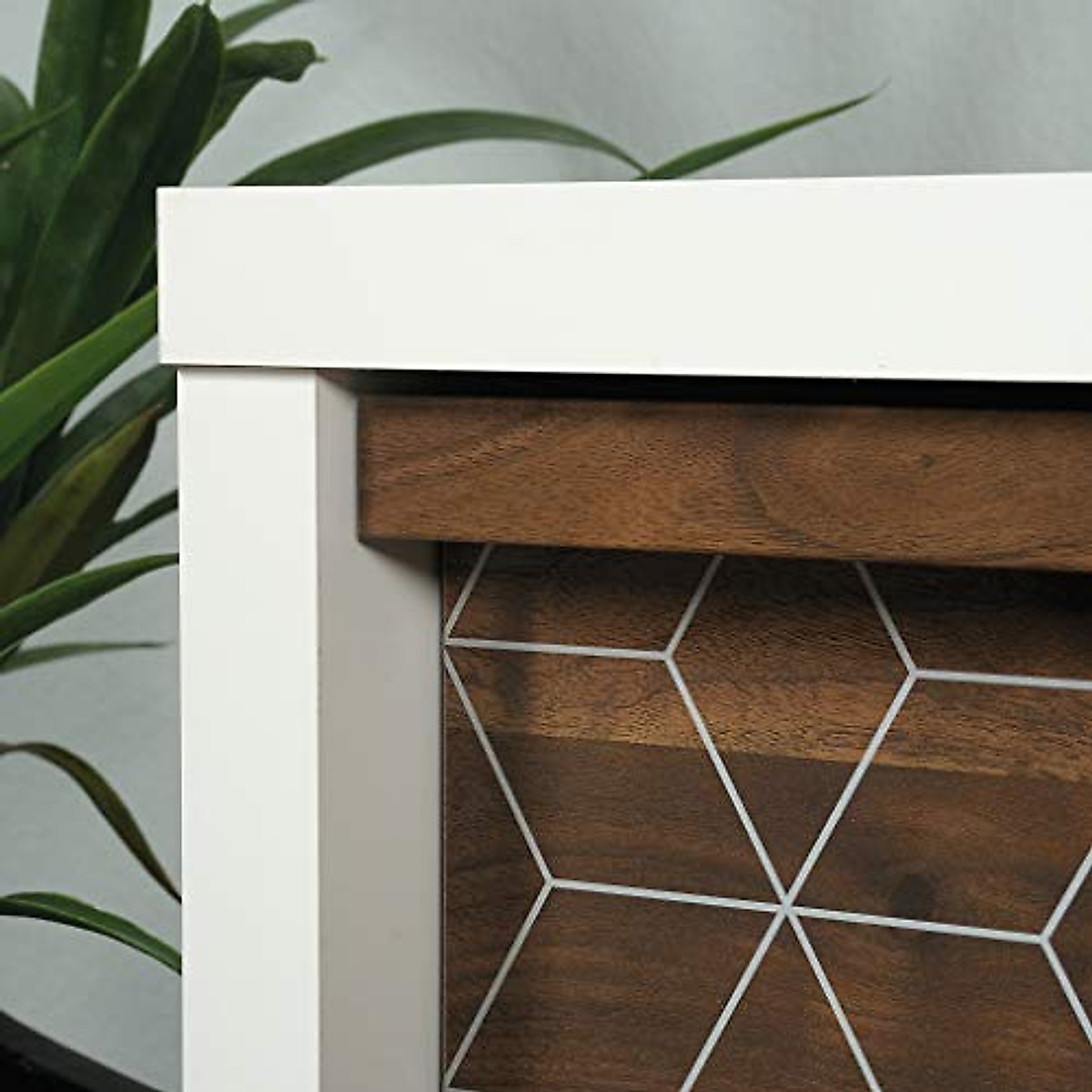 Sauder Harvey Park Dresser, L: 60.71" x W: 17.48" x H: 31.06", Soft White finish