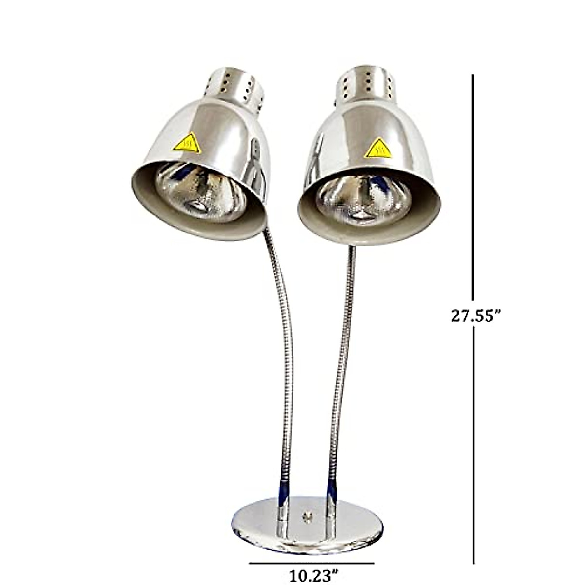 KOUWO Food Heat Lamps with Dual 250w Bulbs Food Warmer Lights Food Heating Warmer Lamp Restaurant Kitchen Buffet Warmer Table (Double Head)