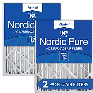 Nordic Pure 16x25x4 (15_1/2 x 24_1/2 x 3_5/8) Pleated MERV 12 Air Filters 2 Pack