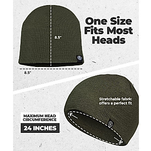 Original Beanie Cap - Soft Knit Beanie Hat - Warm and Durable (Forest Green)