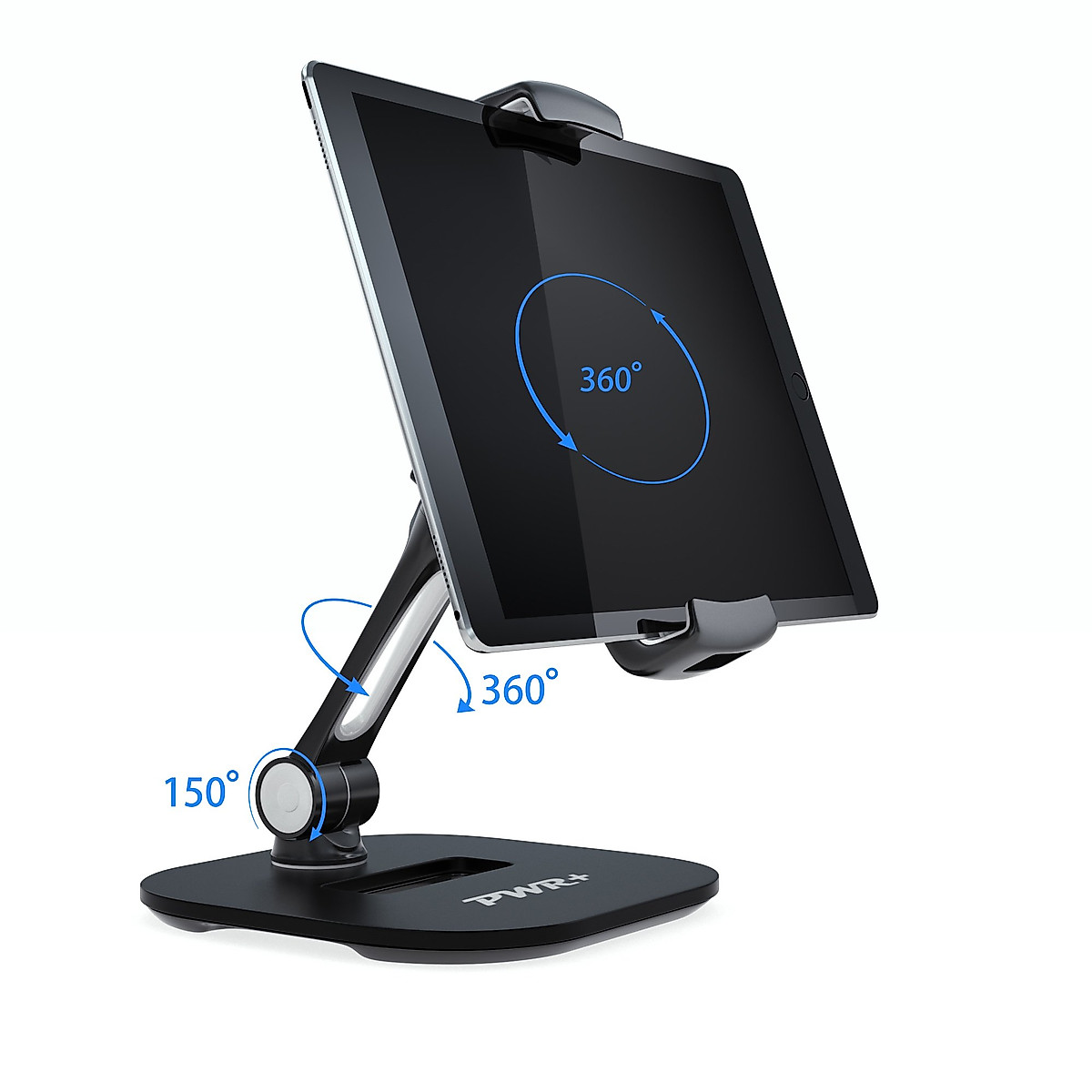 Tablet Stands and Holders Adjustable: Tablet Cell Phone Holder 360 Degree Swivel Angle Rotation for 4 to 11 inches Tab Phone iPad Samsung Galaxy Perfect POS Kitchen Bedside Office Table Reception