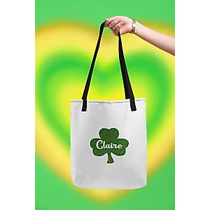 Personalized Name Shamrock Iron On Decal, Shamrock Name, Heat Transfer, Tshirt Decal, Applique, St. Patrick's Day Decal, Iron On Patch, DIY (Green Glitter)