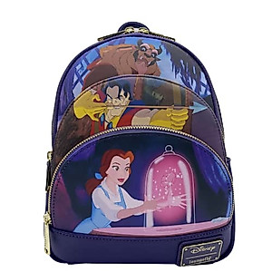 Loungefly Beauty and the beast Scene Triple Pocket Double Strap Shoulder Bag