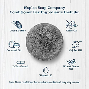 Naples Soap Company, Protein Enriched, 50-75 Use, Solid Hair Conditioner Bar, Eco-Friendly Haircare, Helps Ensure Vibrant, Healthy Hair, All Hair Types, Karma, 1oz