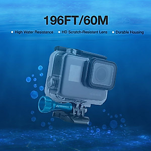 MiPremium Waterproof Housing Case for GoPro Hero 7 6 & 5 Black. Underwater Protective Diving Shell Cage Mount Accessories Aluminium Screw & Quick Release Buckle Accessory for Hero7 Action Camera