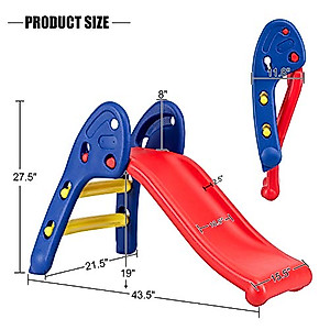 SAFEPLUS Kids Indoor Folding Slide, Strudy & Safe Toddler Climber Freestanding Sliders Play Toys for Little Ones Baby Children Boys Girls