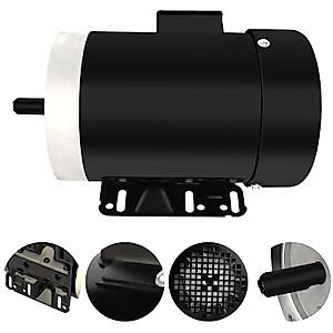 2HP Electric Motor 3450 RPM General Purpose Three Phase Motor 230V/460V 56C Frame 5/8" Shaft Diameter CW/CCW Rolled Steel Shell 60 HZ TEFC