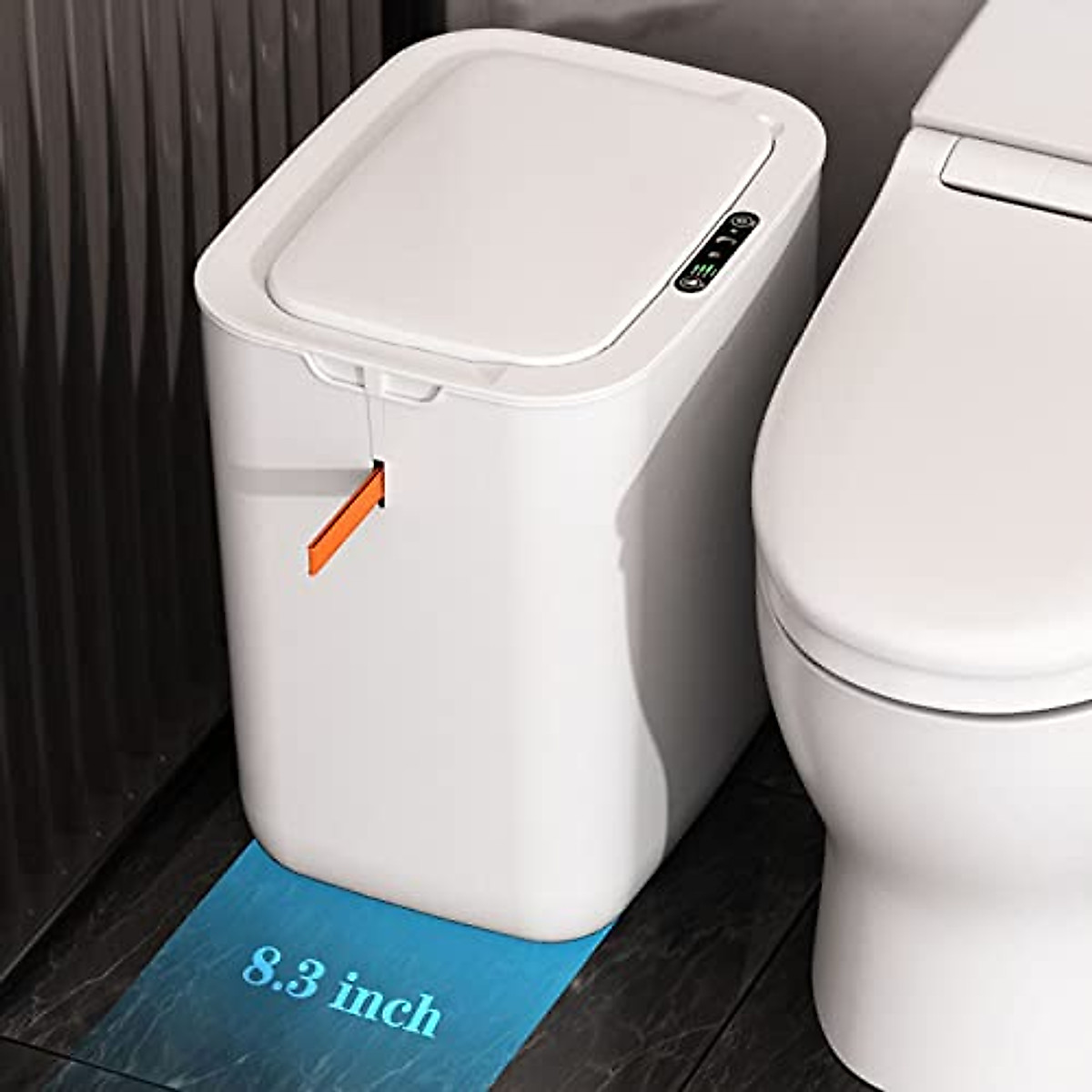 Touchless Bathroom Trash Can with Lids, 4.5 Gallon Automatic Small Garbage Can Motion Sensor Trash Bin, Motion Waste Basket for Toilet, Living Room,Bedroom,Office,Gifts for Women (White)