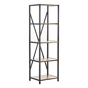 Christopher Knight Home Roney Acacia Wood Bookcase with Iron Accents, 17", Natural Stained With Rustic Metal