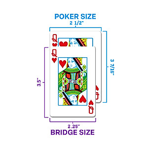 Copag 1546 Design 100% Plastic Playing Cards, Bridge Size (Narrow) Red/Black Double Deck Set (Regular Index)