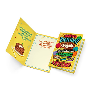 Prime Greetings Birthday Card For Son, Made in America, Eco-Friendly, Thick Card Stock with Premium Envelope 5in x 7.75in, Packaged in Protective Mailer