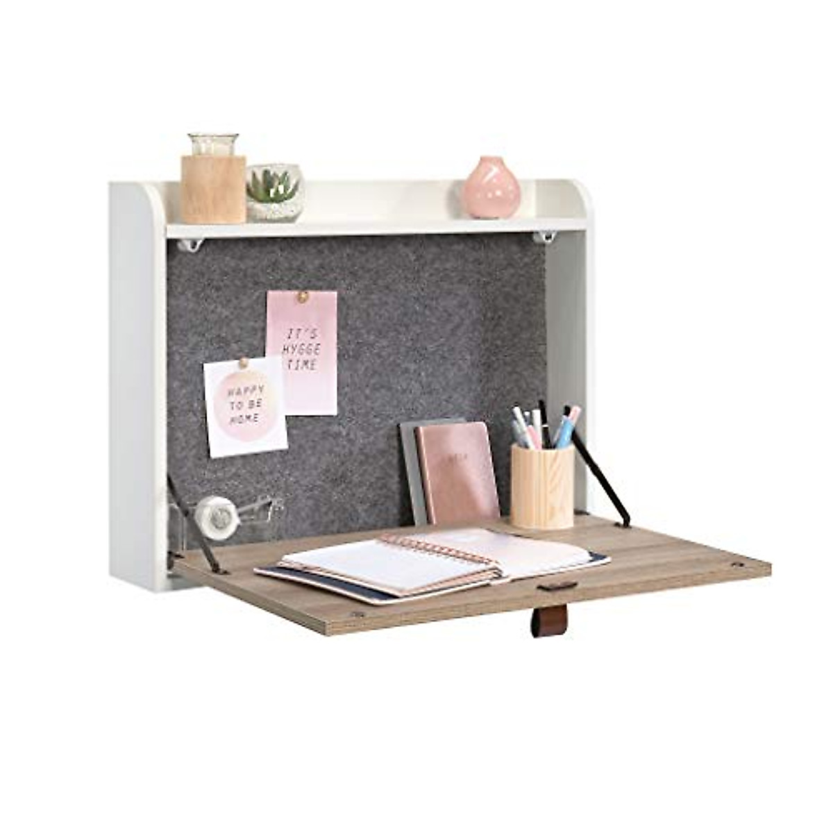 Sauder Anda Norr Wall Desk, White Finish
