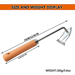 SHANFEEK Weed Puller with M-Shape Claw Weeding Artifact Uprooting Weeding Tool Dandelion Puller Tool Gardening Hand Tools Weed Remover Tool for Yard with Hard Solid Wood Handle(M-Type)