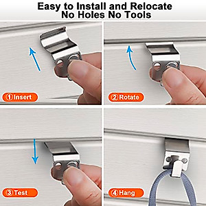 BOF Vinyl siding Hooks(10 Pack)，Heavy Duty Stainless Steel Vinyl Siding Hangers for Hanging Ornaments, Wreaths, Camera, String Lights, Wreath Pictures Hook,Easy Install and Remove