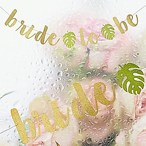 Tropical Bride to Be Banner - Bridal Shower Decorations, Beach Bachelorette Banner, Luau Bridal Shower Decor, Gold Glitter Bridal Shower Banner, Engagement Party Decorations